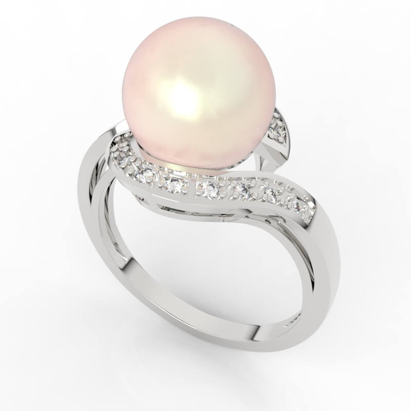 Exquisite 9.5mm pearl proposal ring 3d model for Designers